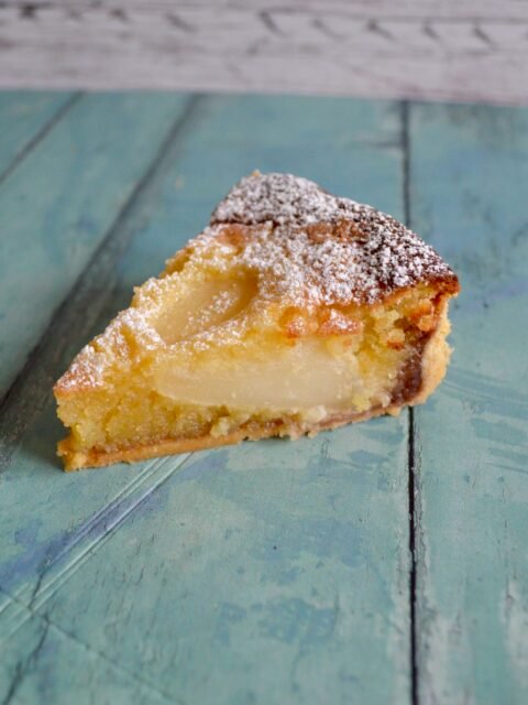 Pear and Raspberry Bakewell Tart (Gluten Free, Dairy Free)